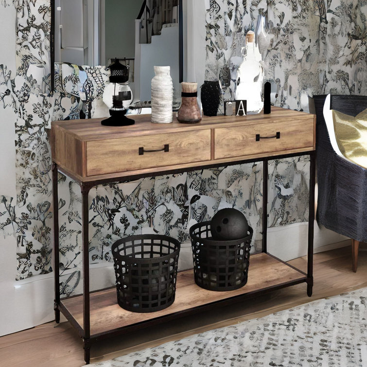 Latitude Run Abularach 100cm Wide Console Table with 2 Drawers, Hallway ...